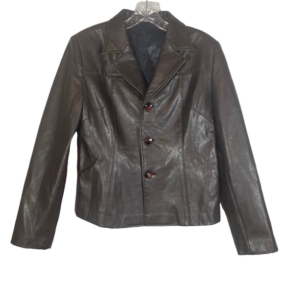 Valentino | Jackets & Coats | Vintage Valentino Leather Jacket Brown ...